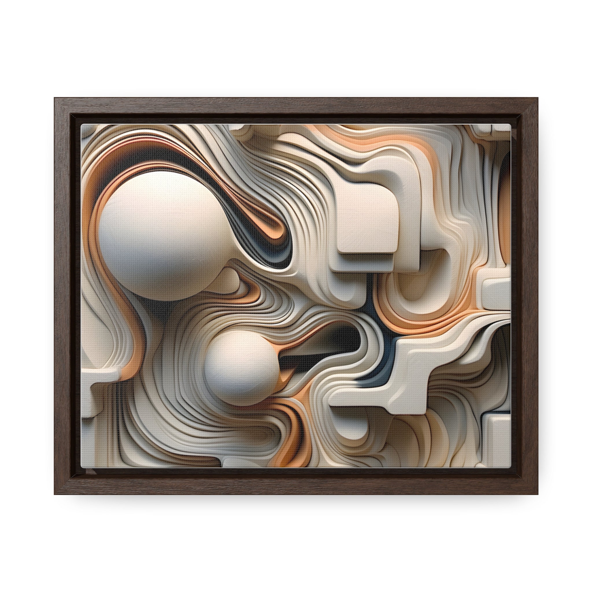 Modern Sphere Three Dimensional Framed Canvas Art Print | Modern 3D Art ...