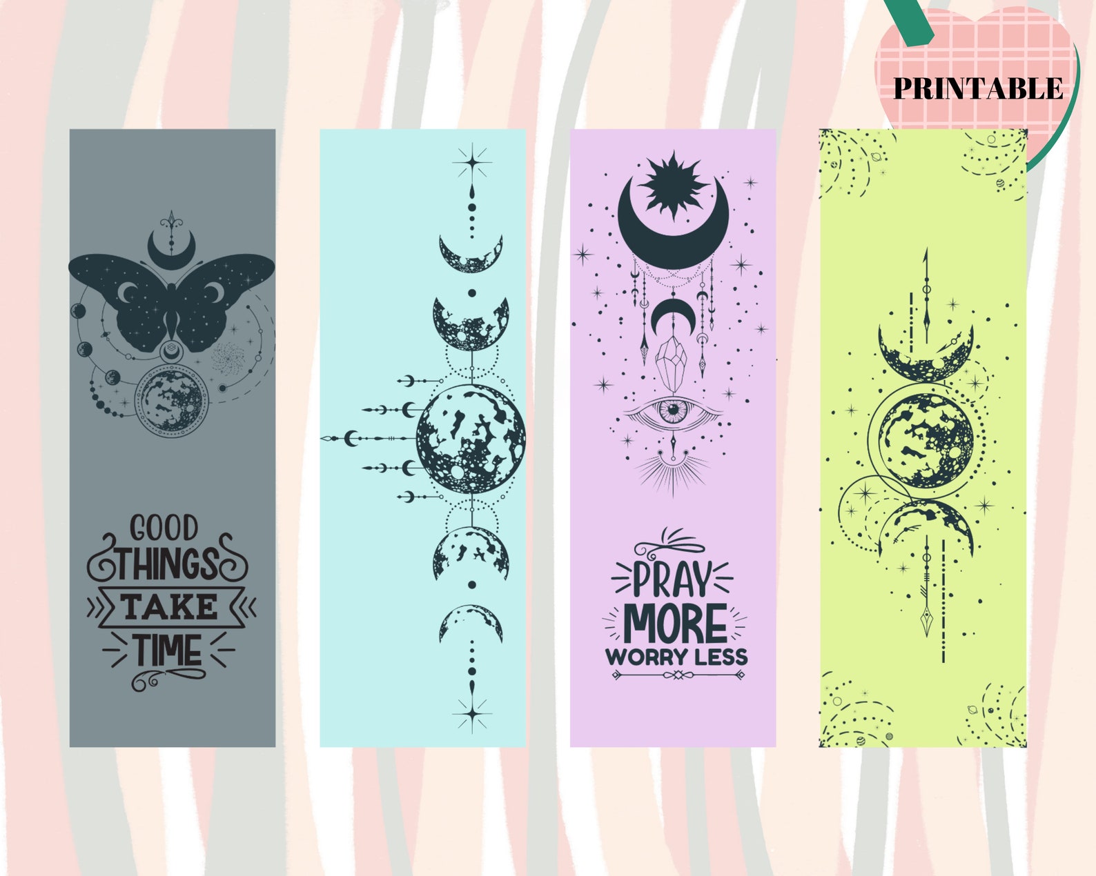 Printable Motivation Boho Bookmarks - Etsy