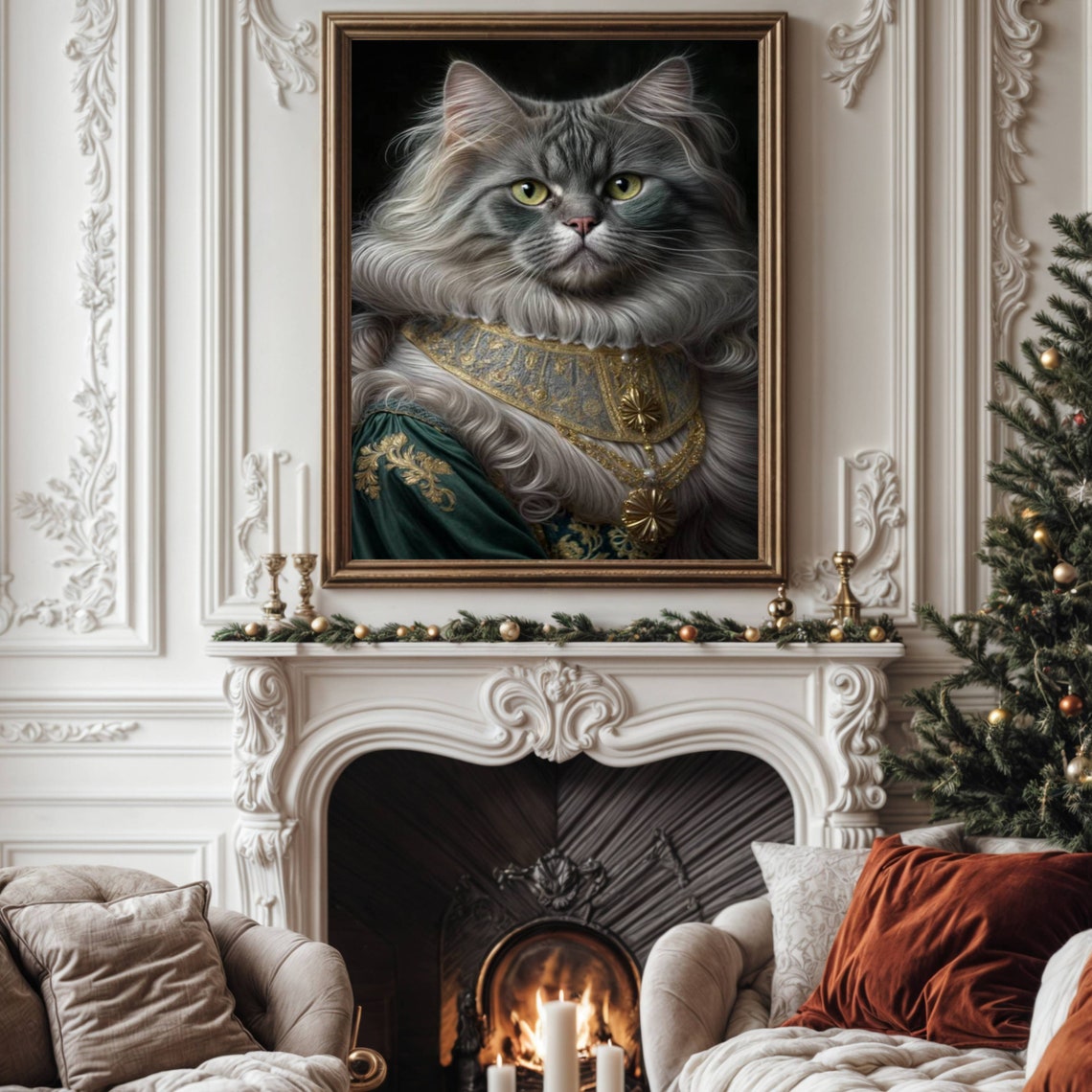 Renaissance Cat Painting - Digital Download - Printable Wall Art, Wall ...