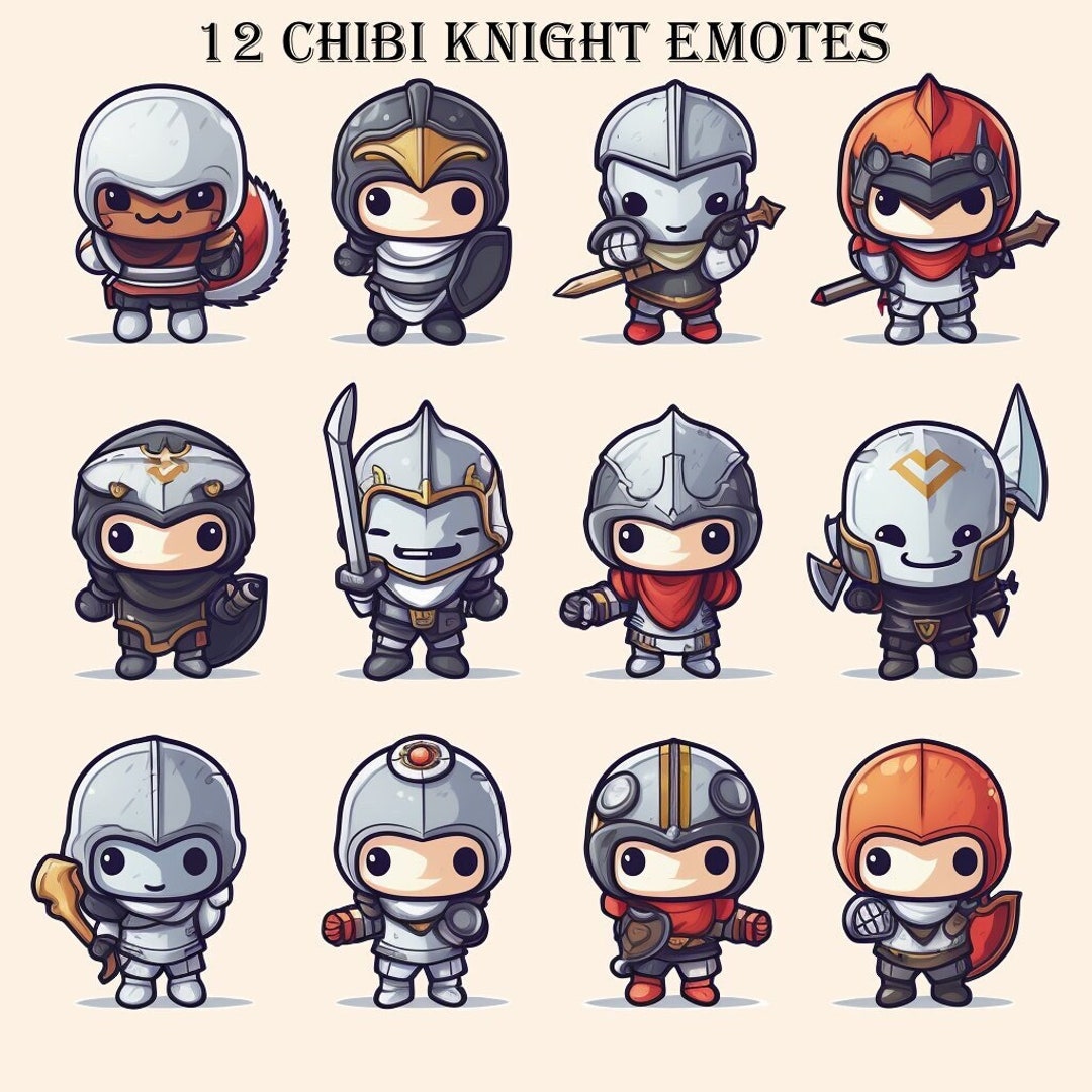 12 Chibi Knight Emotes for Discord, Twitch and More! - Etsy