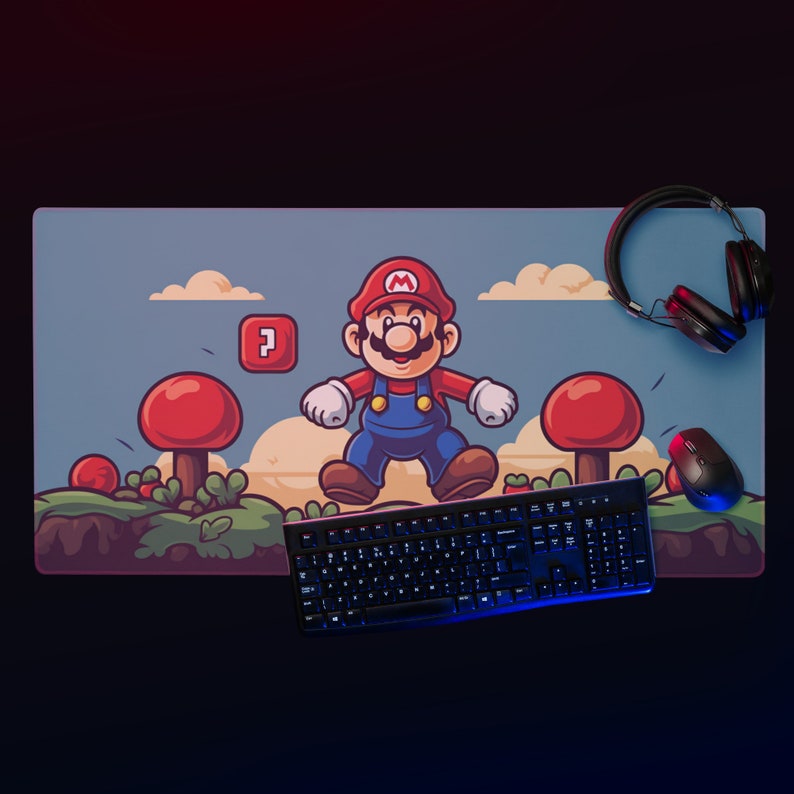 Super Mario Gaming Mouse Pad, XL Aesthetic Mouse Pad, Cute Office ...
