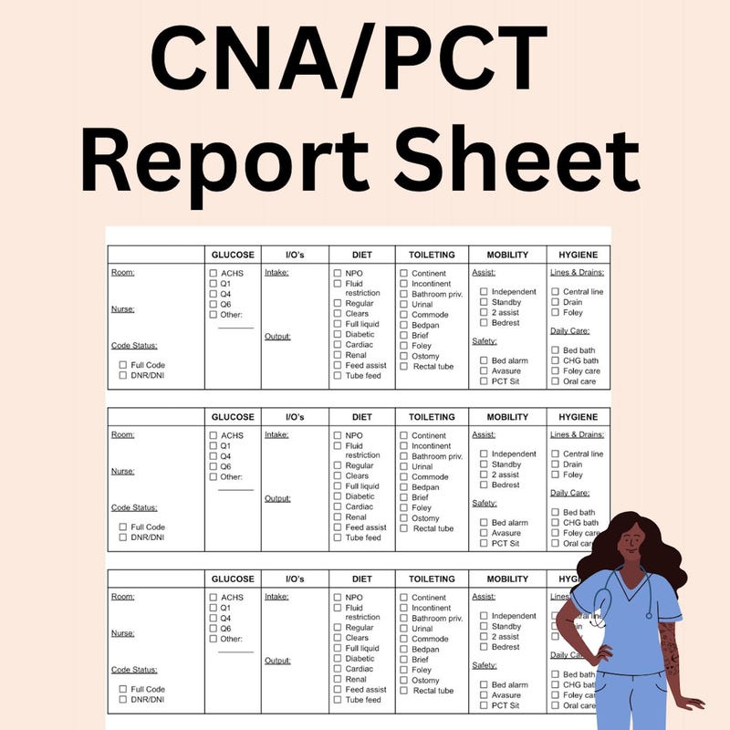 Pct Report Sheet - Etsy