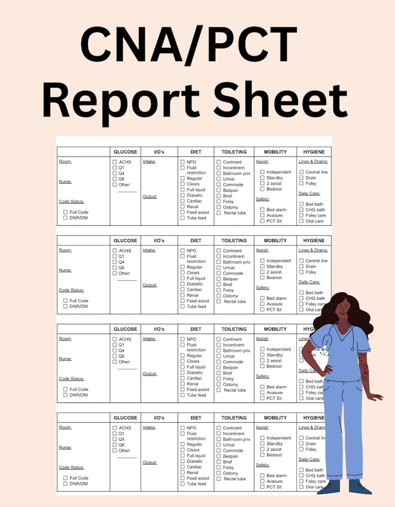 CNA / PCT Report Sheet - Etsy