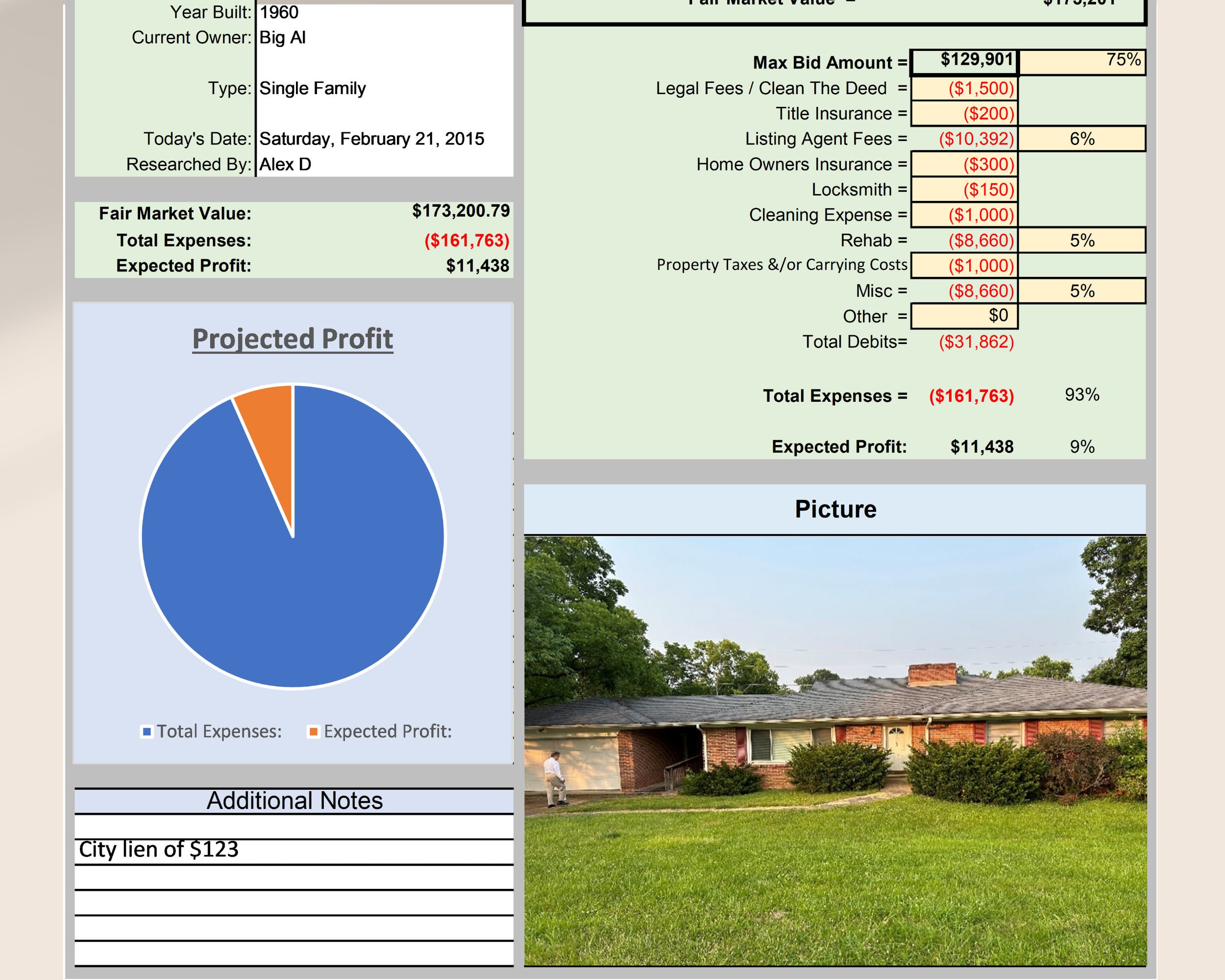 Appraisal Tool, Value Analysis, Excel Spreadsheet, Printable Download ...