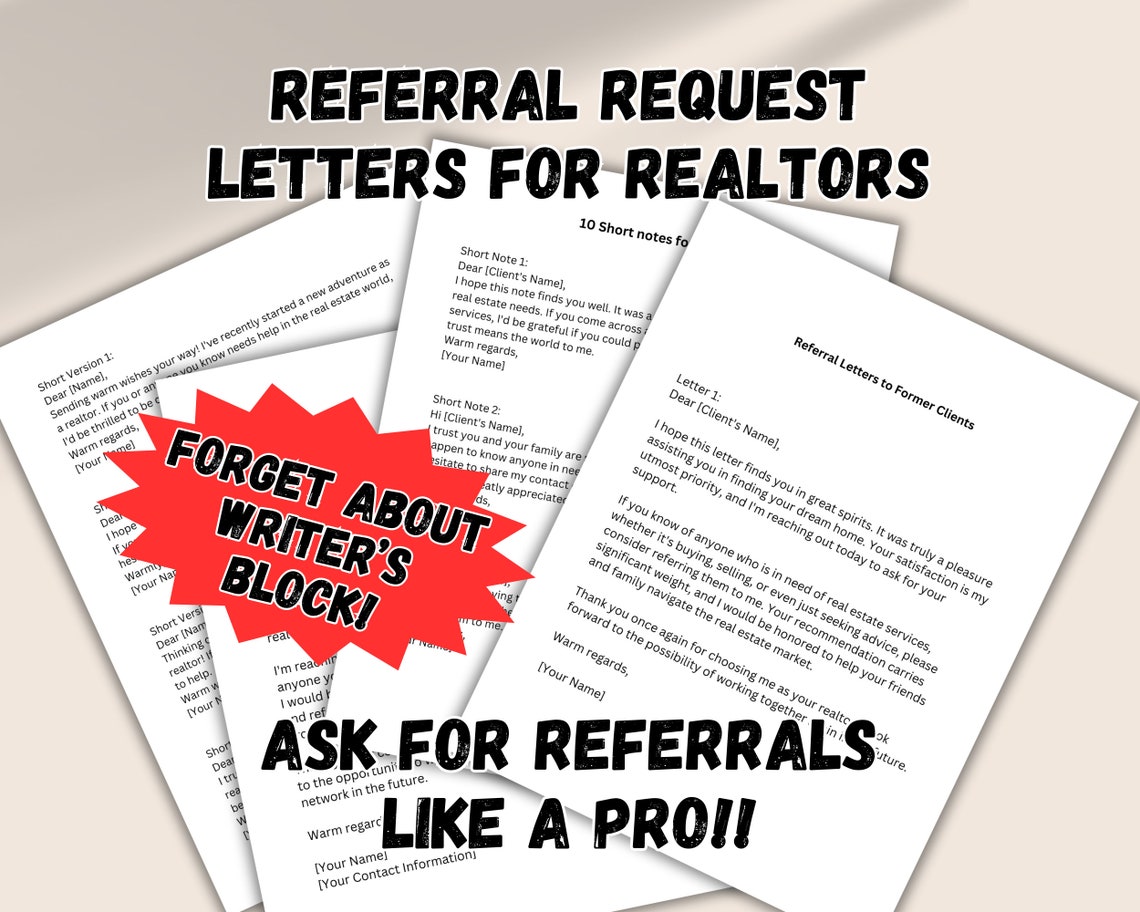 Realtor Referral Letter Templates: Prospecting & Lead Generation ...