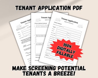 Rental Application Form, Property Management, Tenant Application Form ...