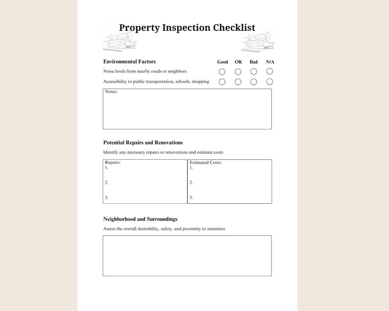 Home Buyer Property Inspection Checklist, Fillable & Printable PDF ...