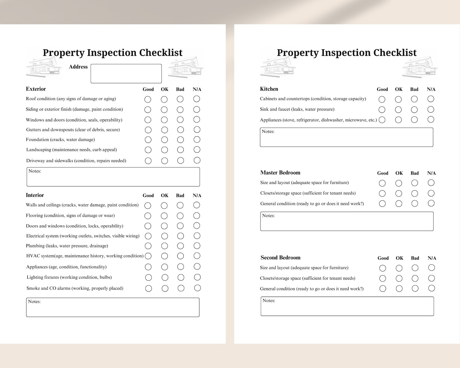 Home Inspection Checklist: Fillable Property Evaluation Tool (PDF) - Etsy