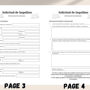 Solicitud De Inquilino En Español, PDF Imprimible Y Rellenable ...