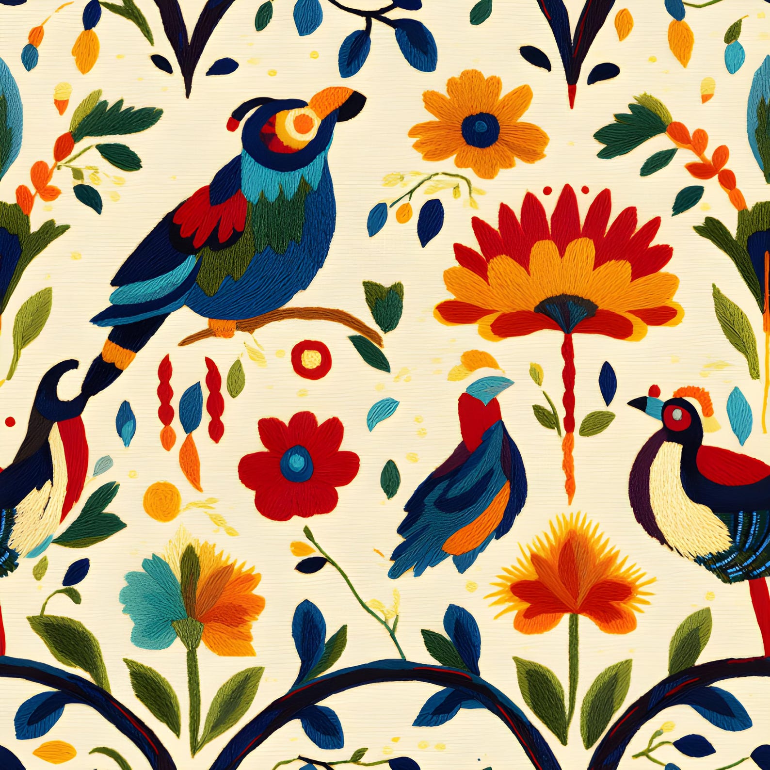 Otomi Embroidery Patterns 10 Seamless Prints, Digital Paper, New Baby ...