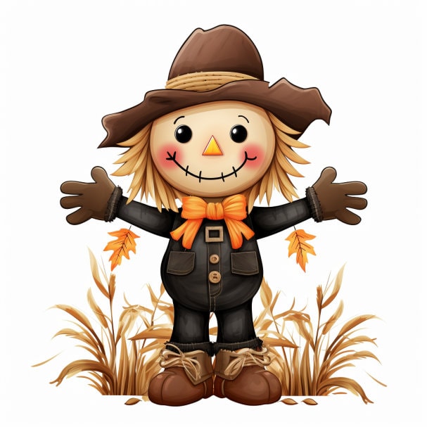 Scarecrow Farm Clipart PNG Bundle 30 Images Easy Silhouette - Etsy