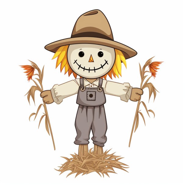 Scarecrow Farm Clipart PNG Bundle 30 Images Easy Silhouette - Etsy