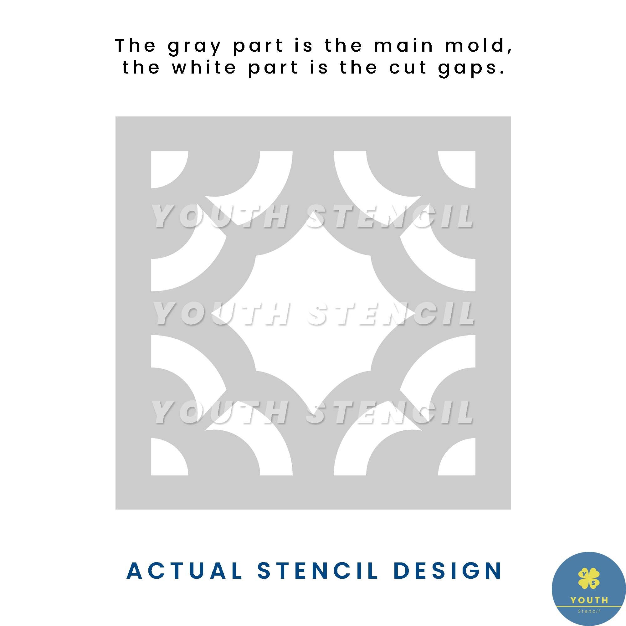 Pax Tile Stencil Cement Tile Stencil for Painting Floors and ...