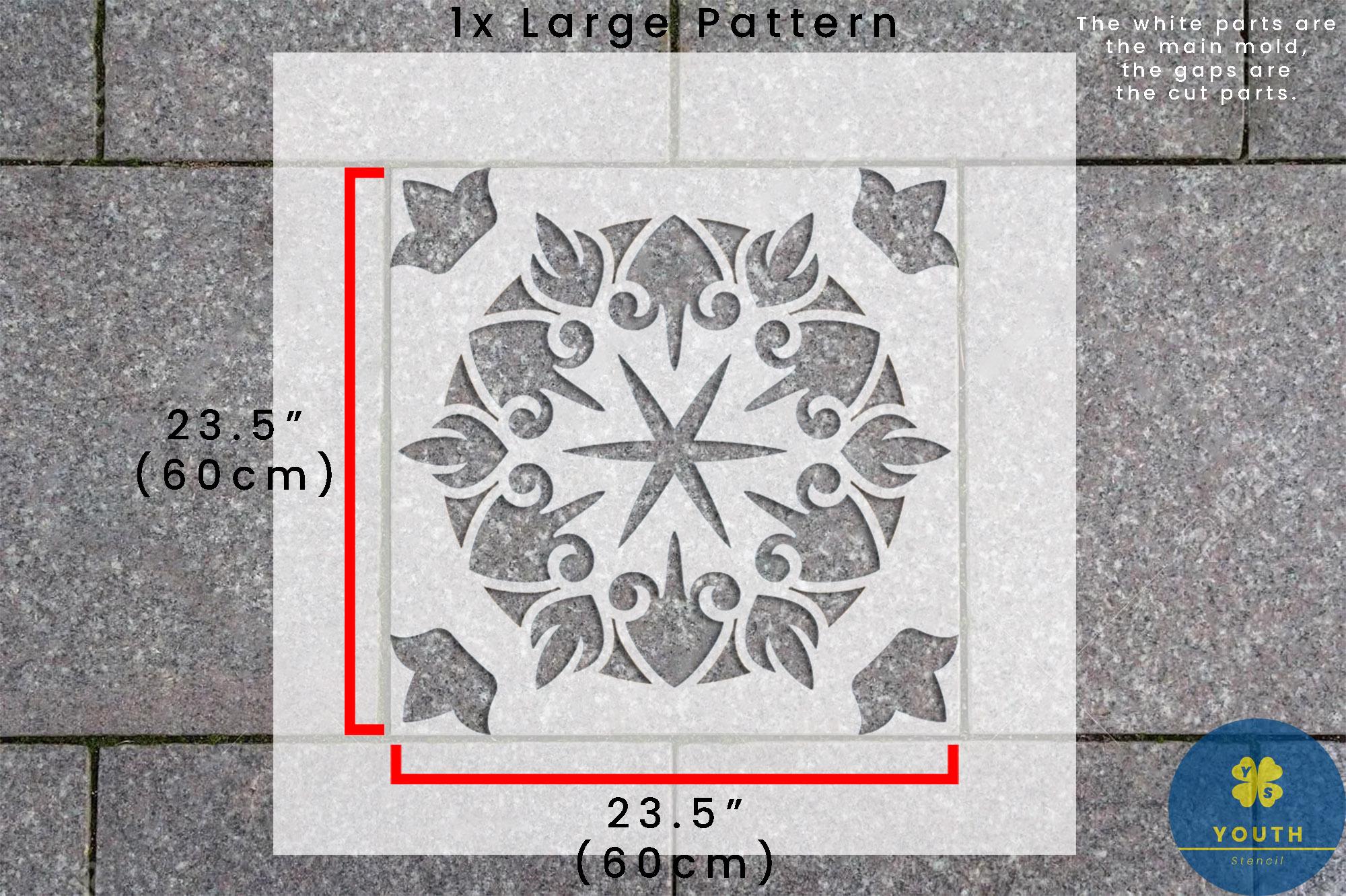 Spiro Tile Stencil Cement Tile Stencil for Tile Painting Easy and Quick ...