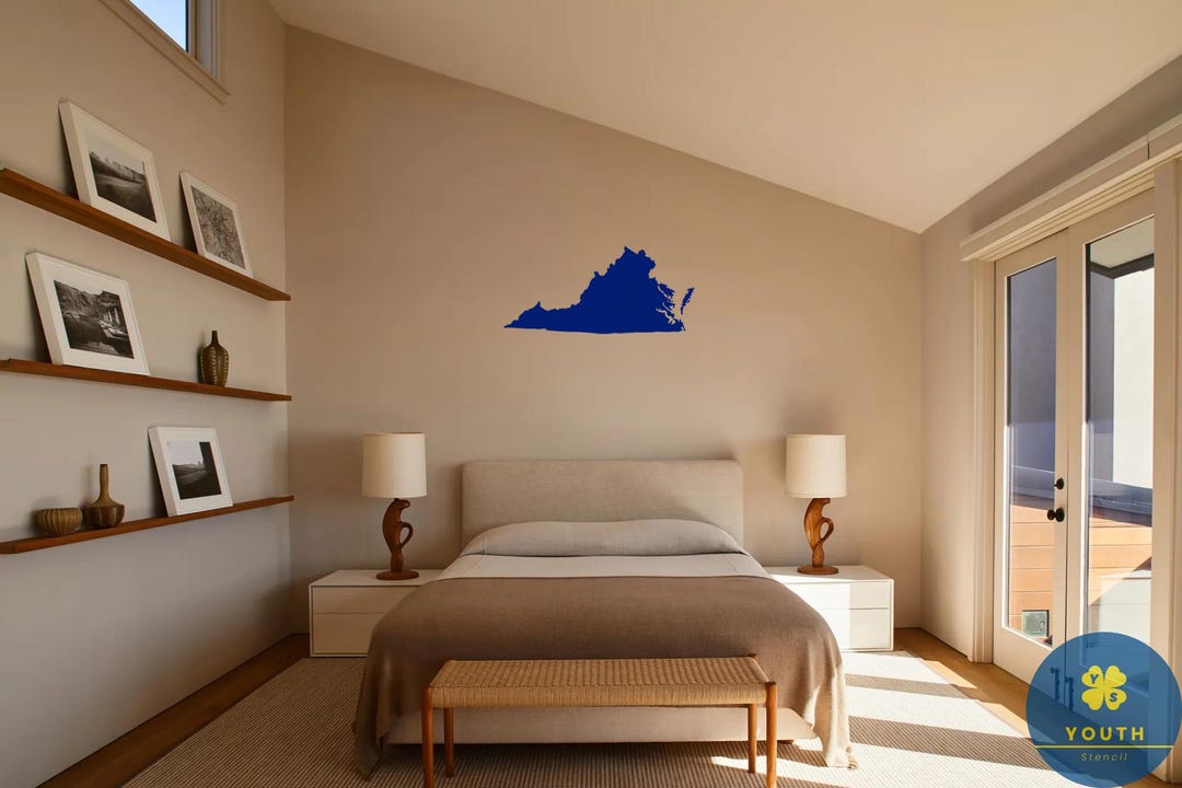 Virginia Stencil Instead of Decal - Virginia Outline Stencil for Walls ...