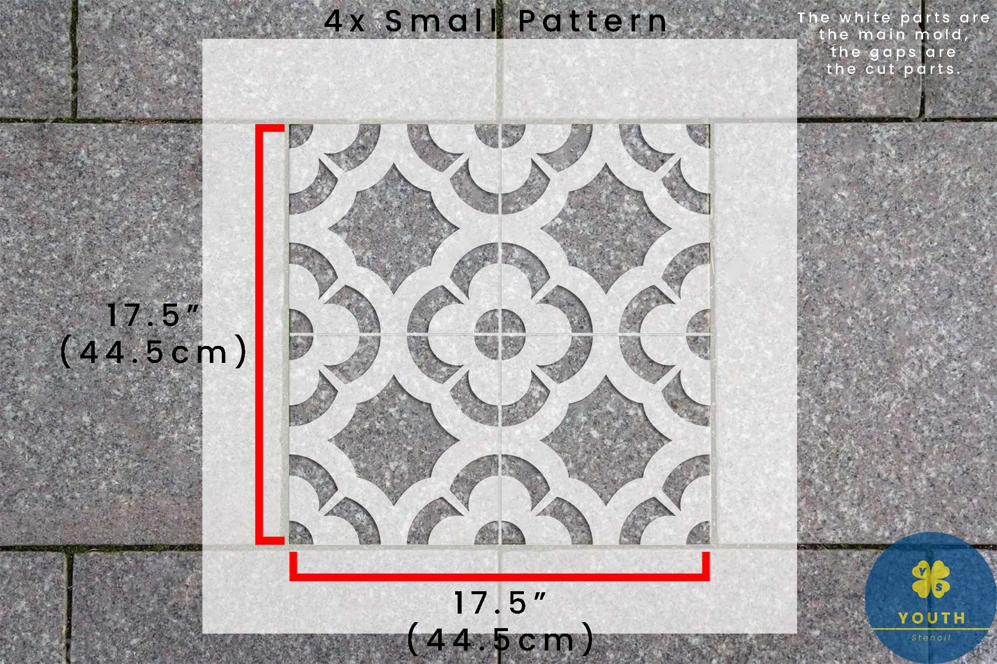 Pax Tile Stencil Cement Tile Stencil for Painting Floors and ...
