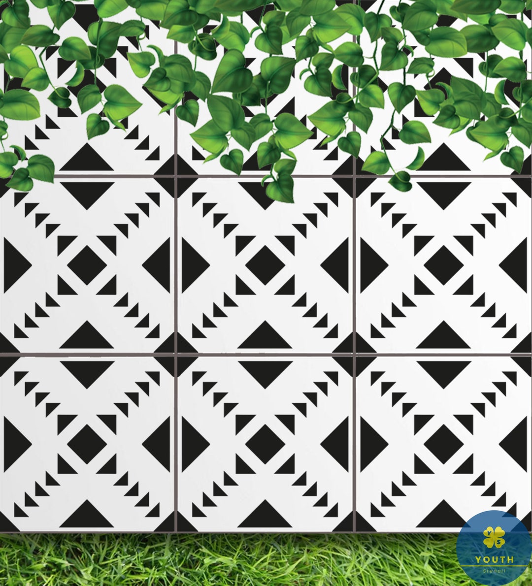 Gianna Tile Stencil-easy and Quick Tile Update-geometric Tile Stencils ...
