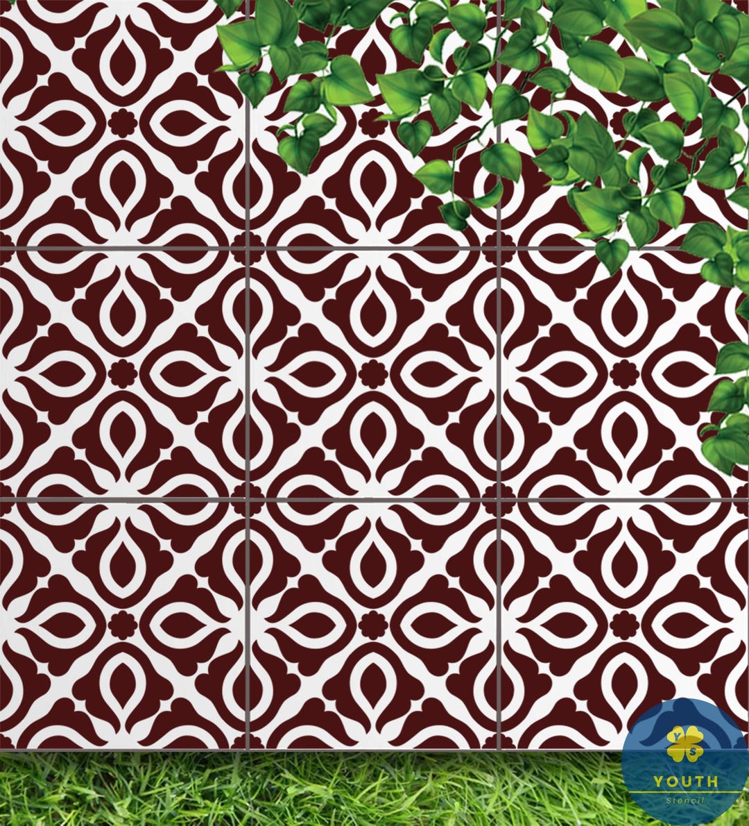 Carme Tile Stencil - Easy and Quick Tile Update - Paint Old Tile and ...