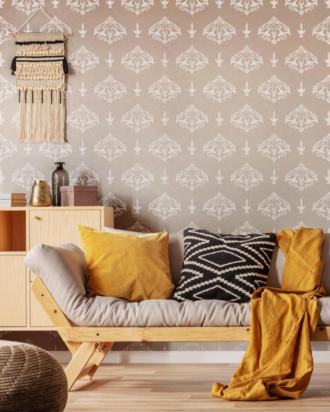 Epimetheus Wall Art Stencil - Accent Wall Designs-bohemian, Asian ...