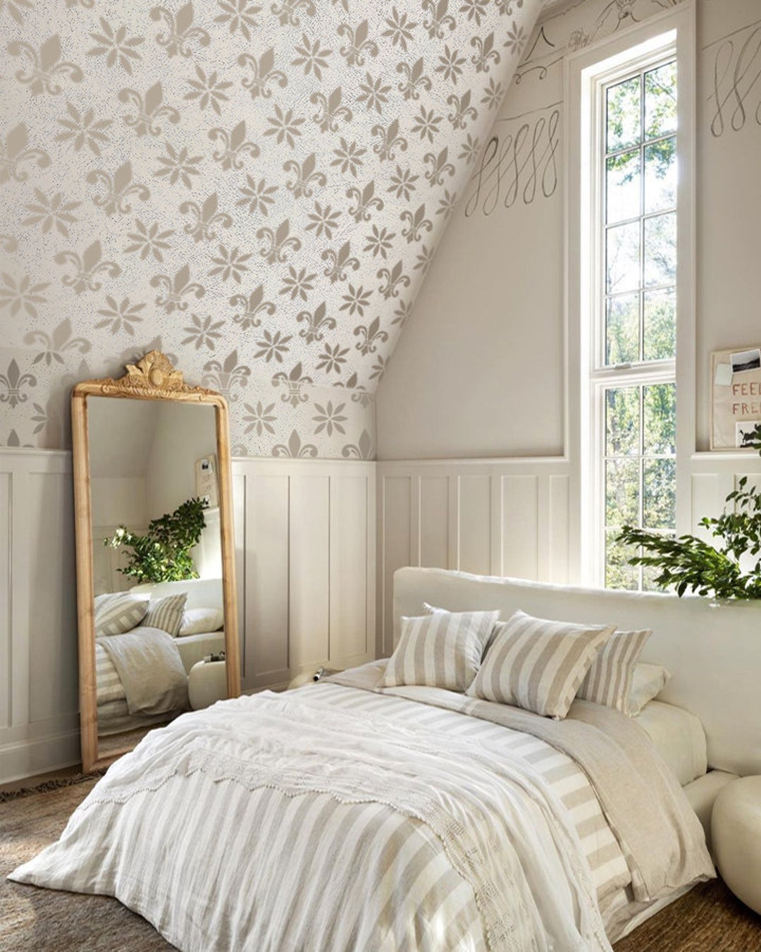 Maghnus Wall Art Stencil-classic Large Wallpaper Design-custom Painted ...