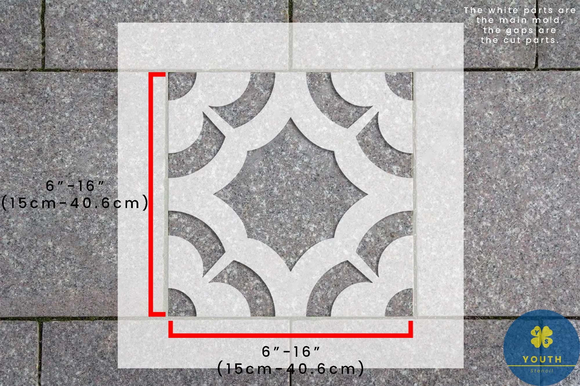 Pax Tile Stencil Cement Tile Stencil for Painting Floors and ...