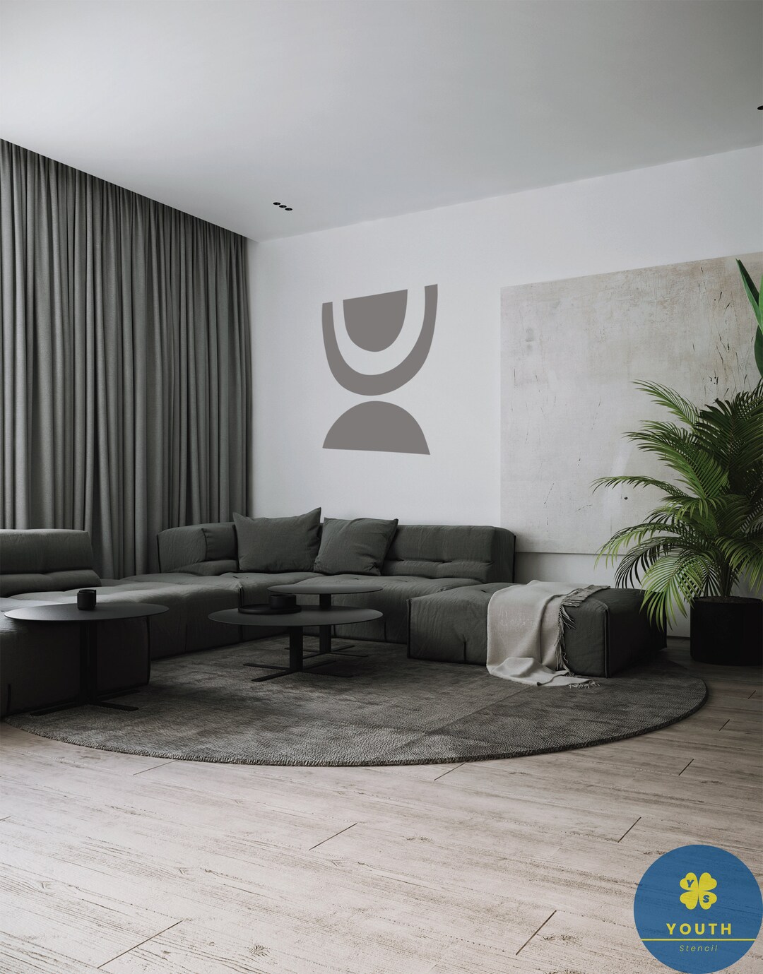 Zephyrus Boho Stencil-art Deco Mid Century Wall Stencil-beautiful Large ...