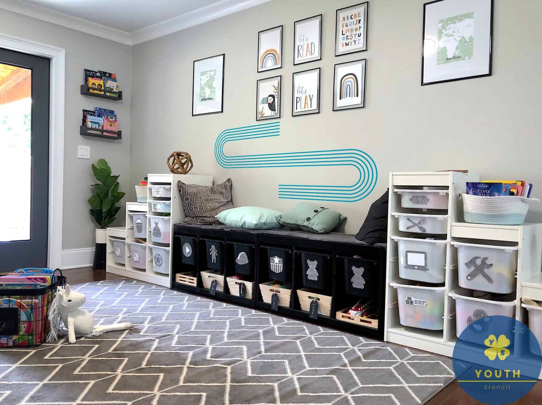 Meave Boho Stencil - Art Deco Inspired Wall Stencil for Easy DIY Room ...