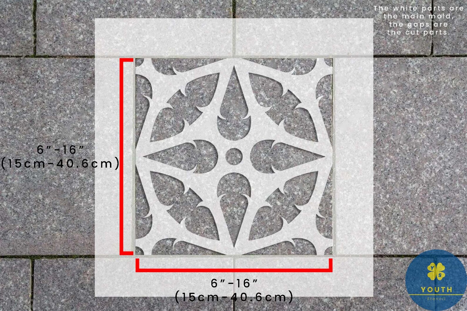 Teague Tile Stencil - Cement Tile Stencil for Painting Floors and ...