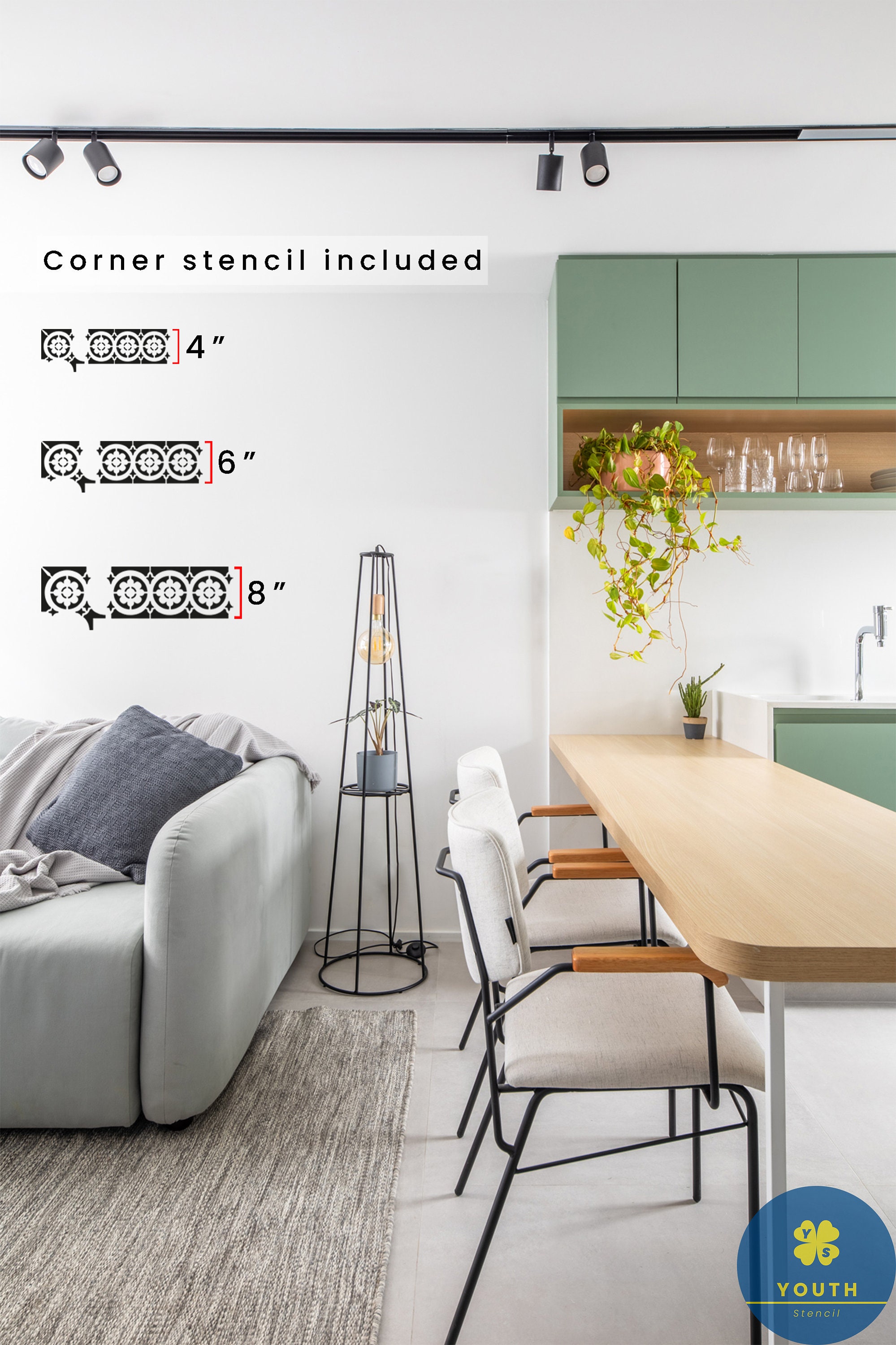 Cormac Border Stencil-moroccan Geometric Tile Border Stencil-reusable ...