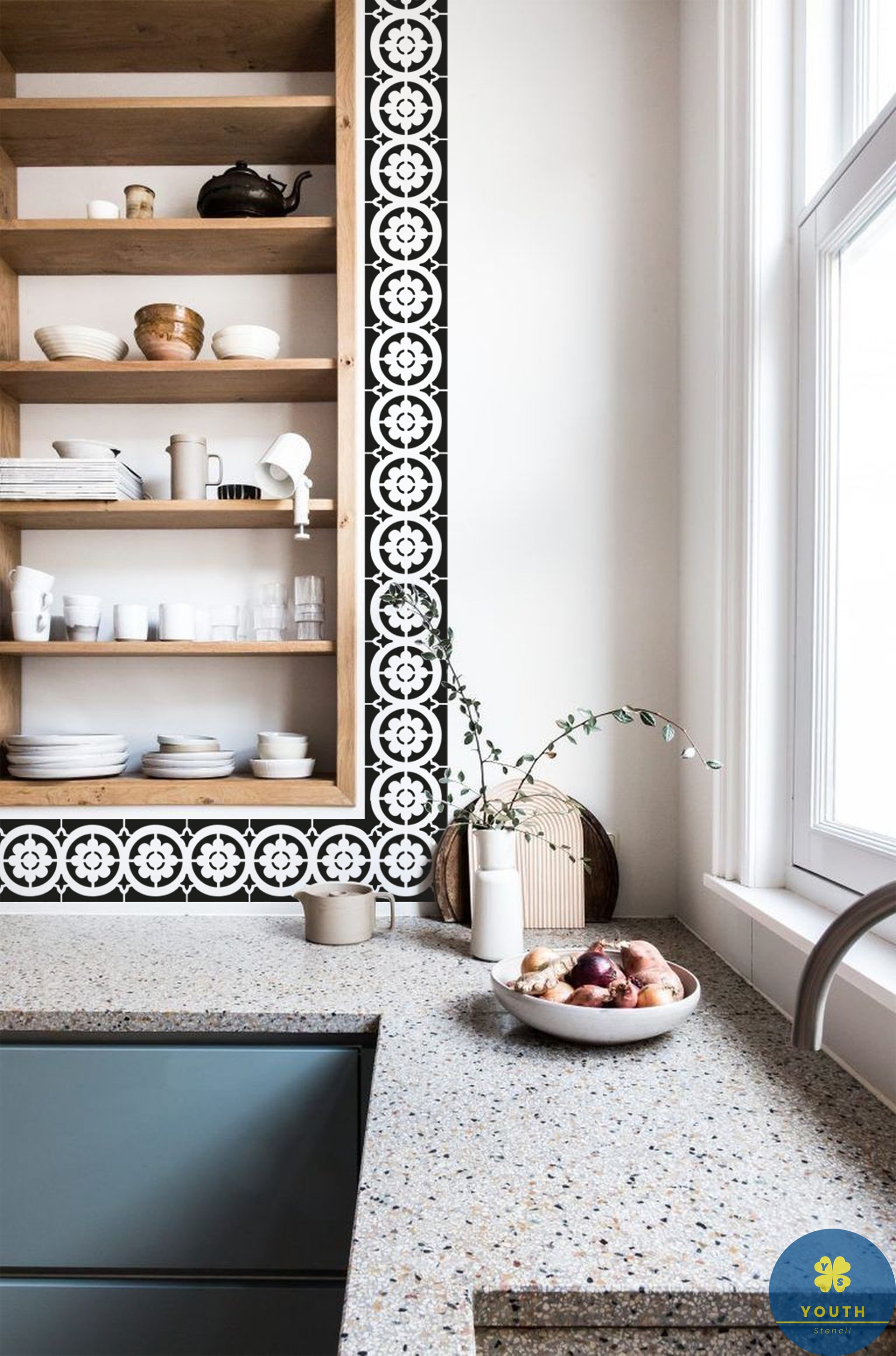 Cormac Border Stencil-moroccan Geometric Tile Border Stencil-reusable ...