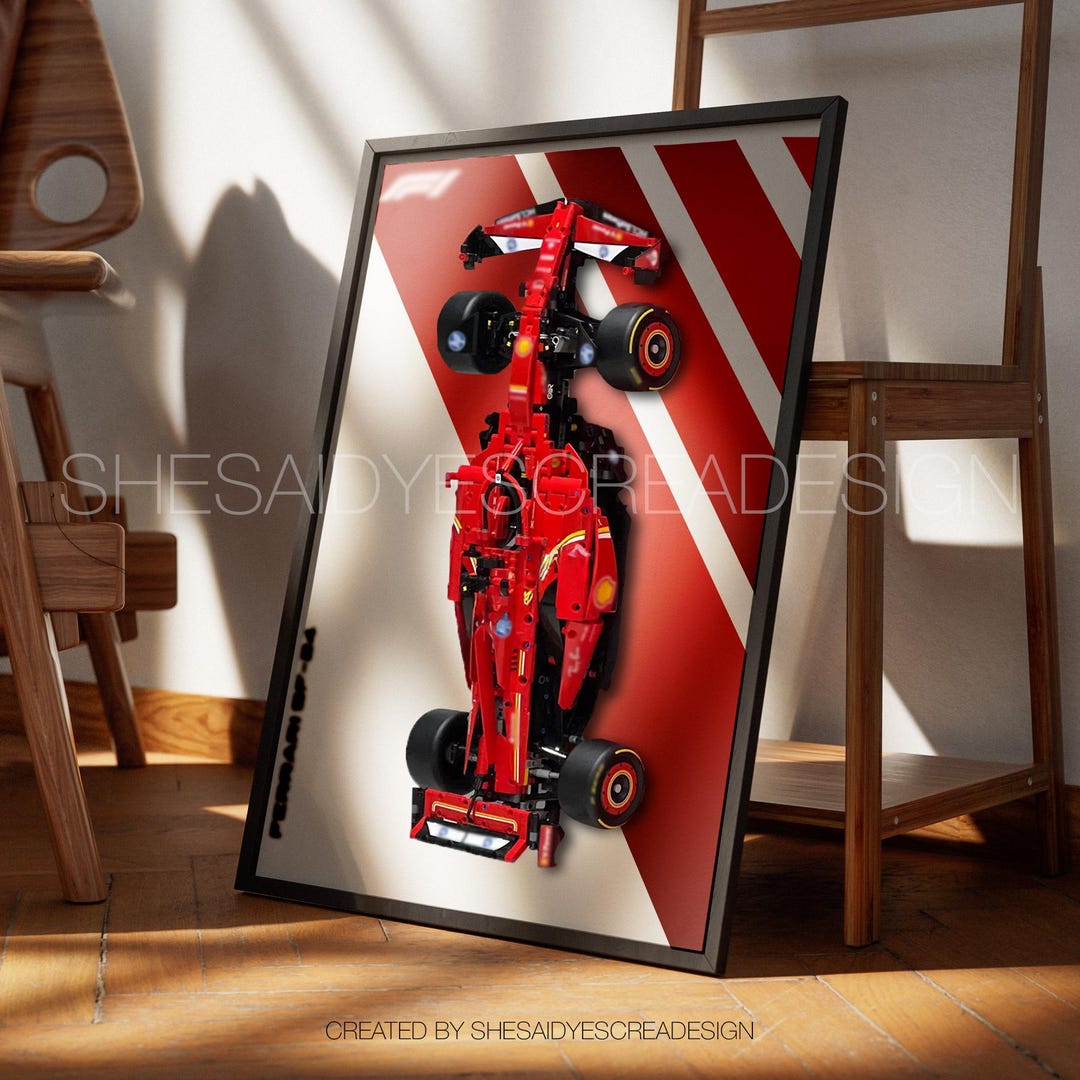 Digital Lego Technic Wall Art Second Model Ferrari SF24 Lego Art Print ...