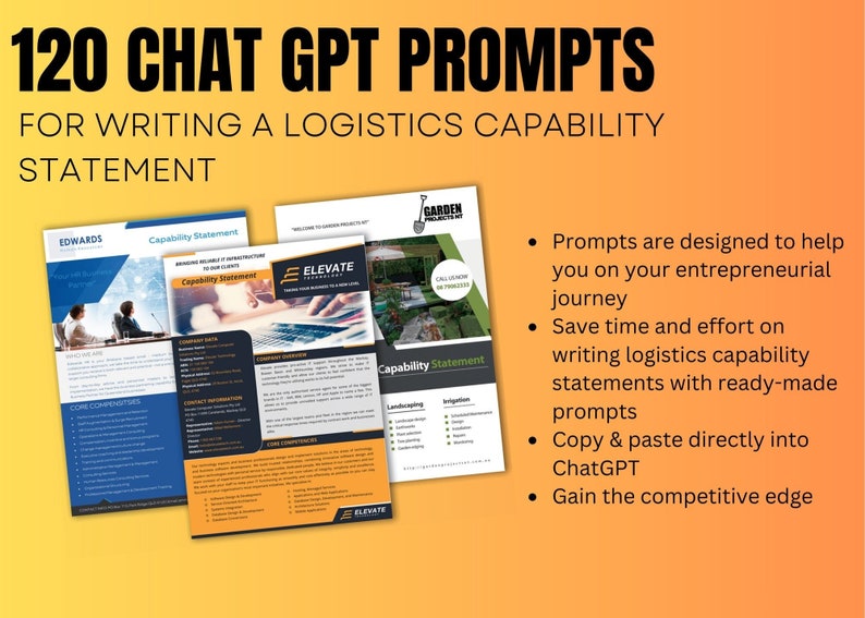 120 Prompts for Writing a Logistics Capability Statement - Etsy
