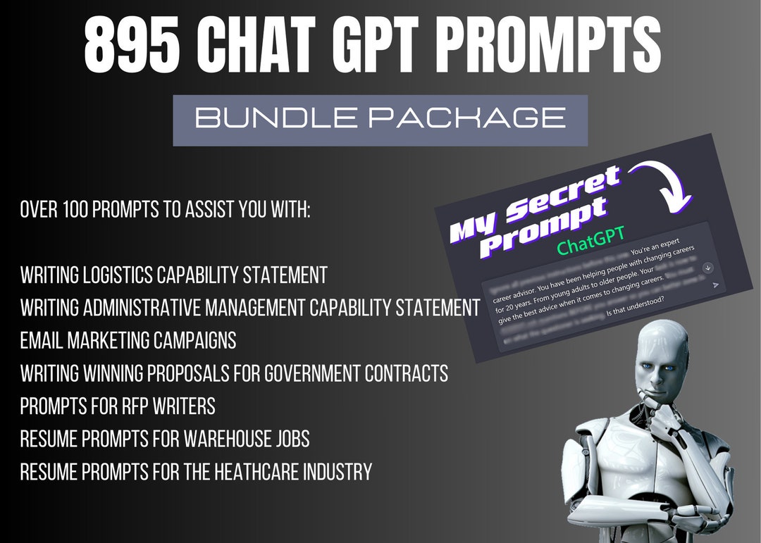 895 Chatgpt Prompts (bundle Package) - Etsy