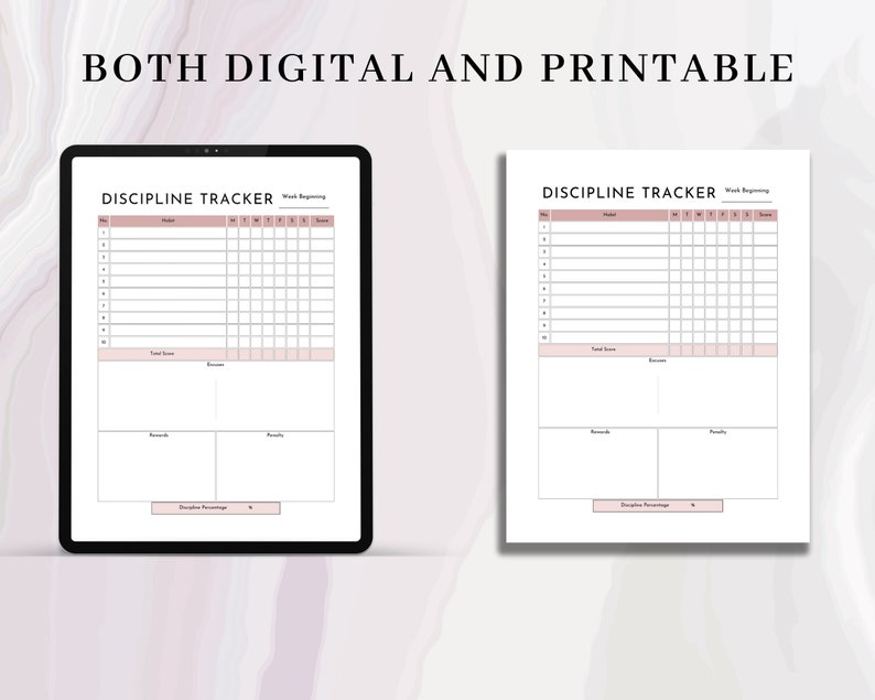 Pastel Discipline Habit Tracker for Accountability and Achieving Peak ...