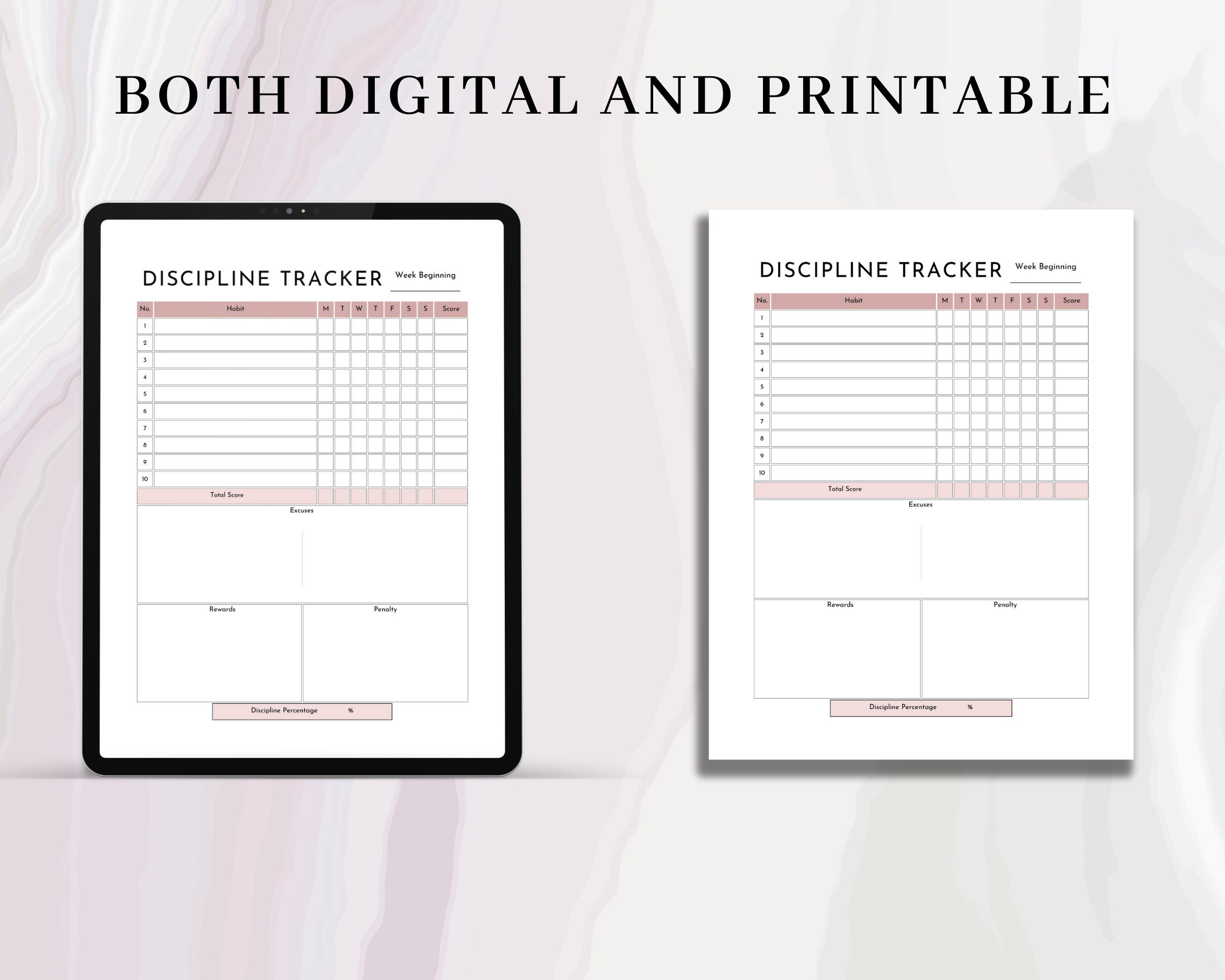 Pastel Discipline Habit Tracker for Accountability and Achieving Peak ...