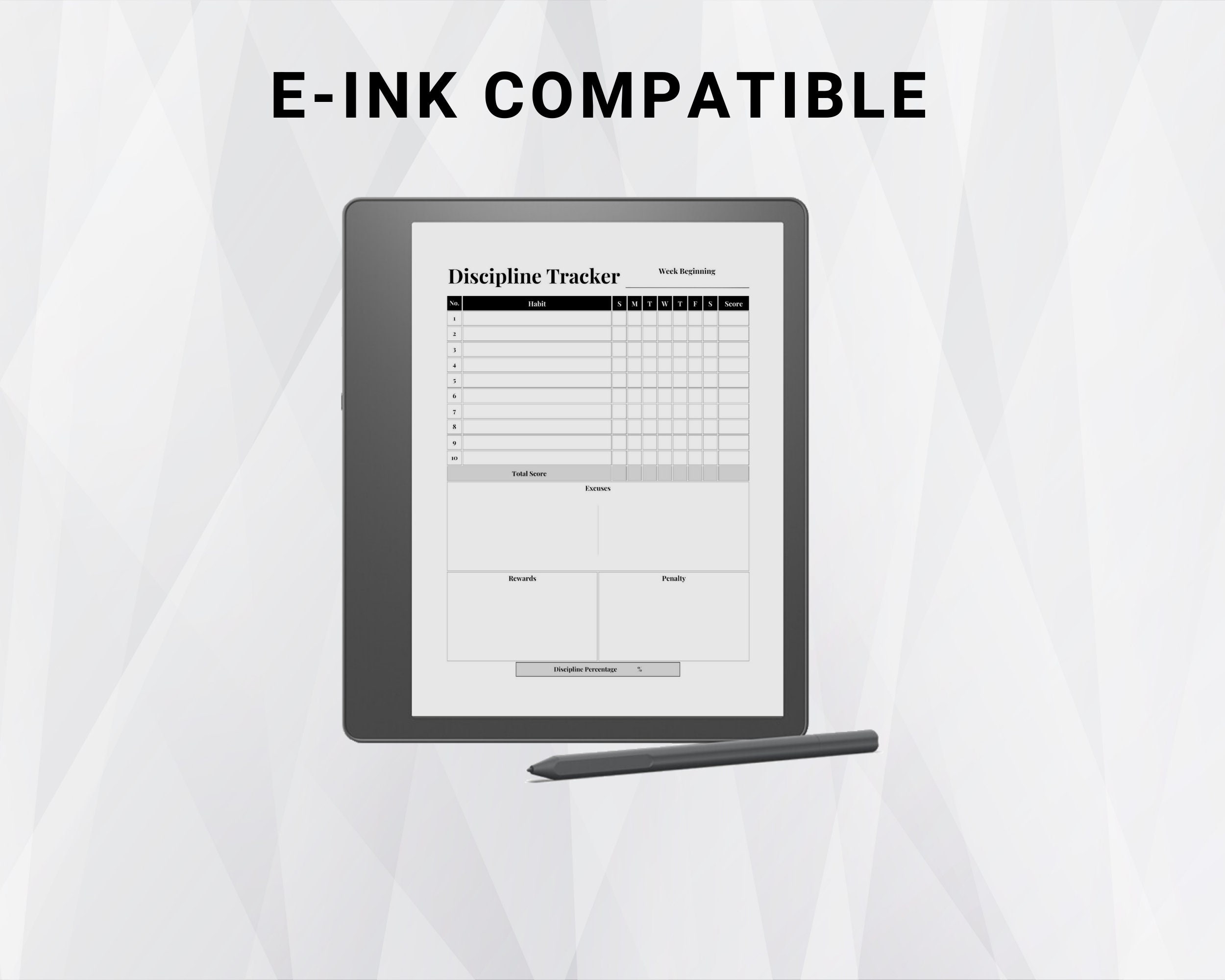 Minimalist Discipline Habit Tracker for Accountability and Achieving ...