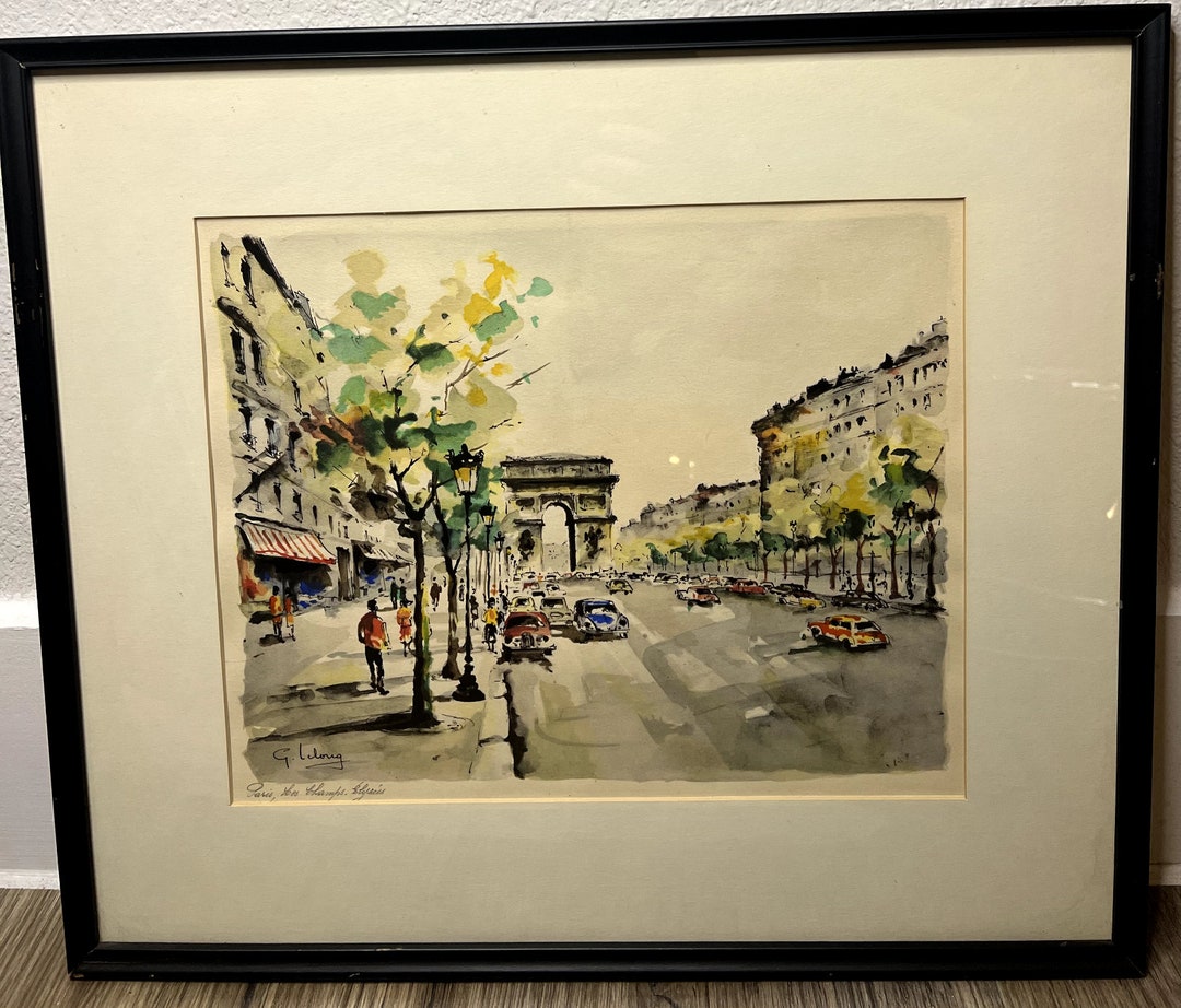Vintage1950s Paris Watercolor Painting by G. Lelong Number 4 - Etsy