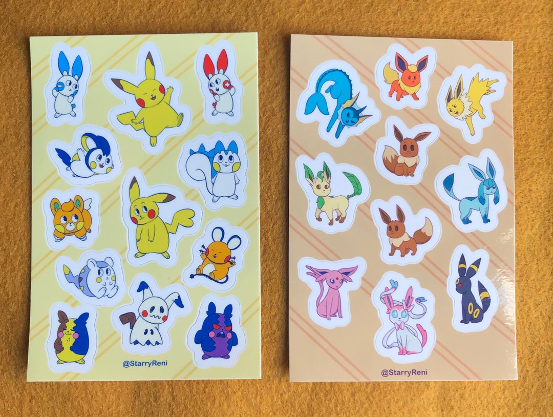 Pokemon Sticker Sheets - Etsy