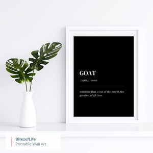 GOAT Definition Printable Word Art Wall Art Minimalist Poster Instant ...