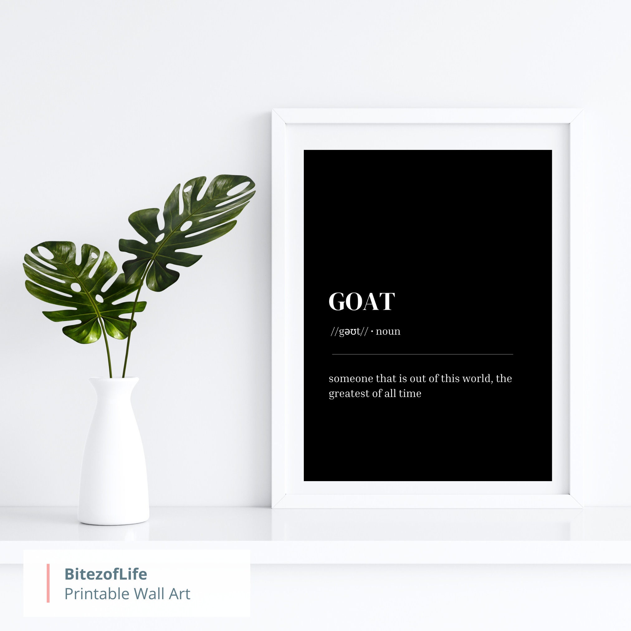 GOAT Definition Printable Word Art Wall Art Minimalist Poster Instant ...