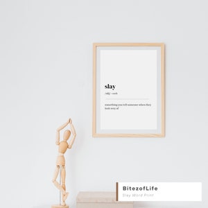 Slay Definition Printable Word Art Wall Art Minimalist Poster Instant ...