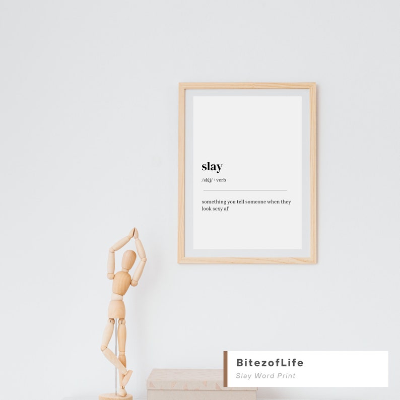 Slay Definition Printable Word Art Wall Art Minimalist Poster Instant ...