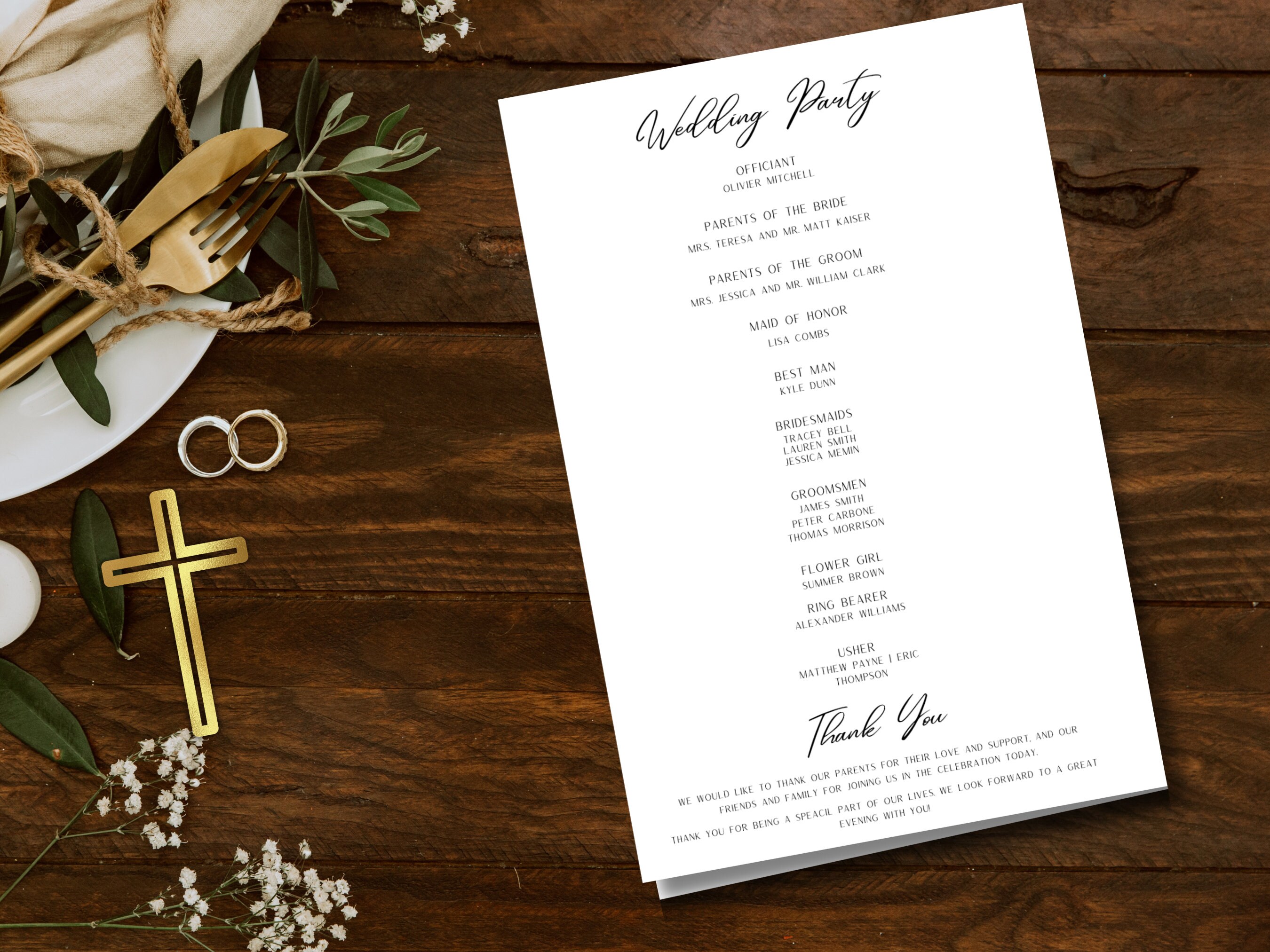 Catholic Wedding Program full Mass, Wedding Program Template, Wedding ...