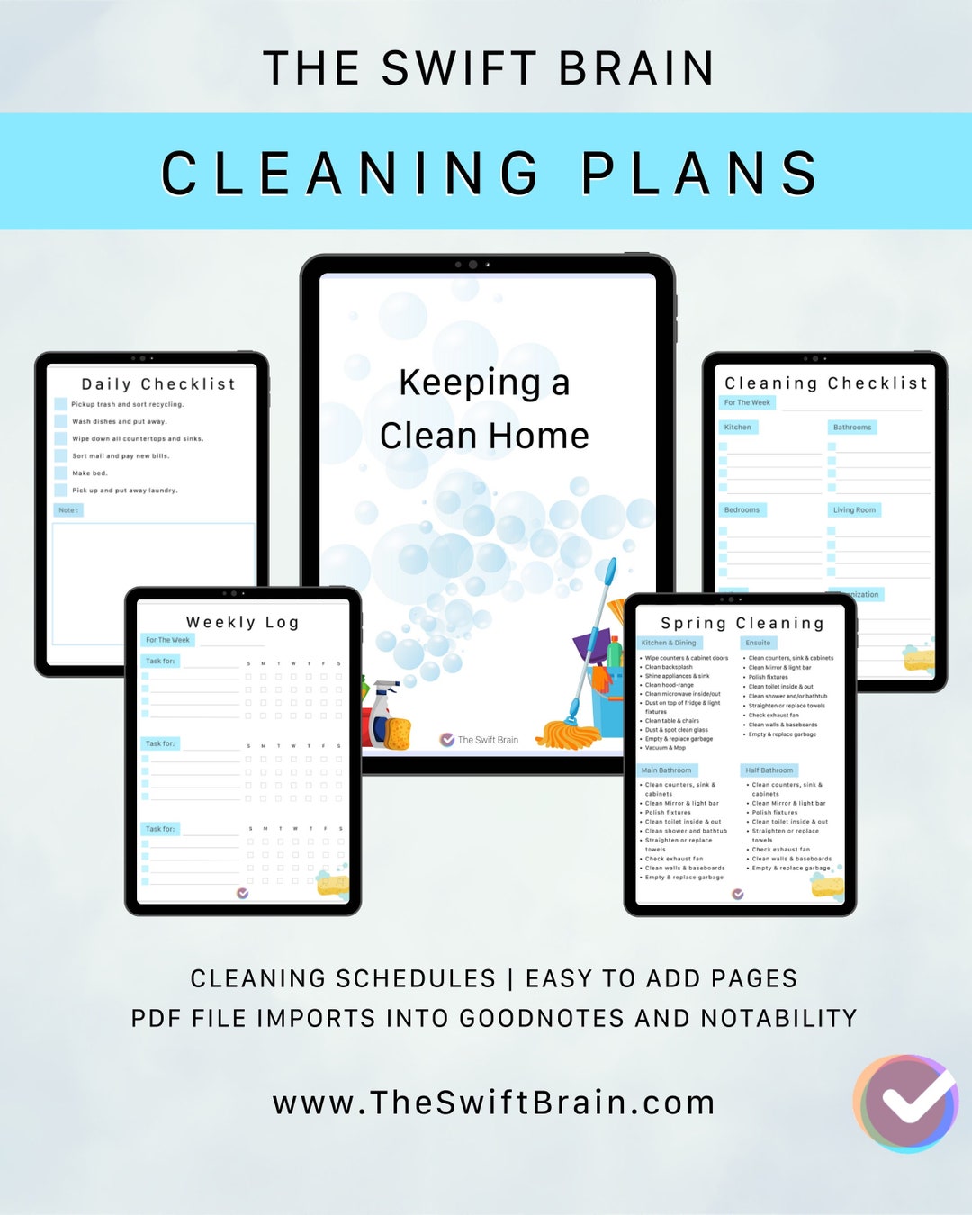 The Swift Brain Cleaning Plan Checklist for Daily, Weekly and Seasonal ...