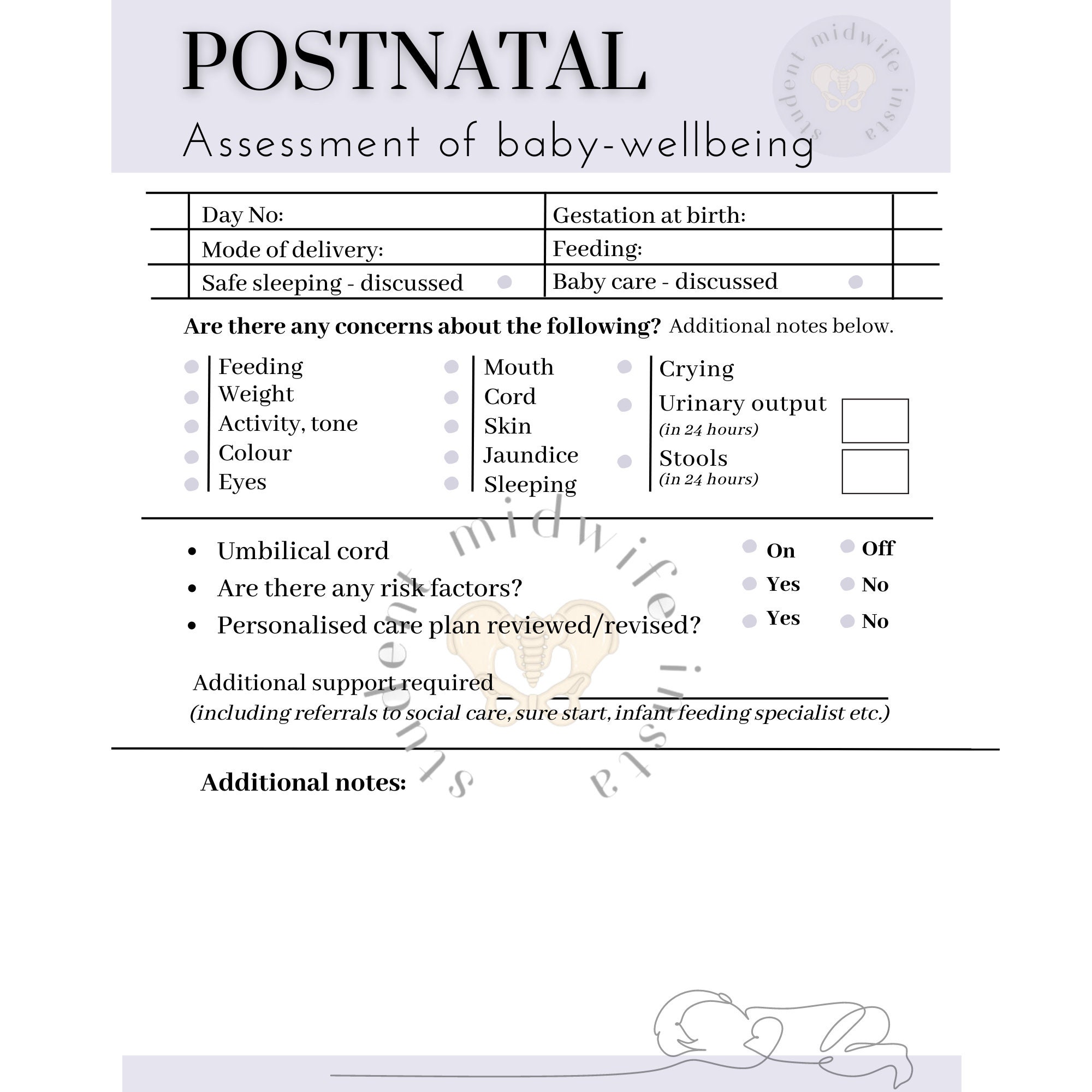 Student Midwife Antenatal and Postnatal Observations for Midwifery ...