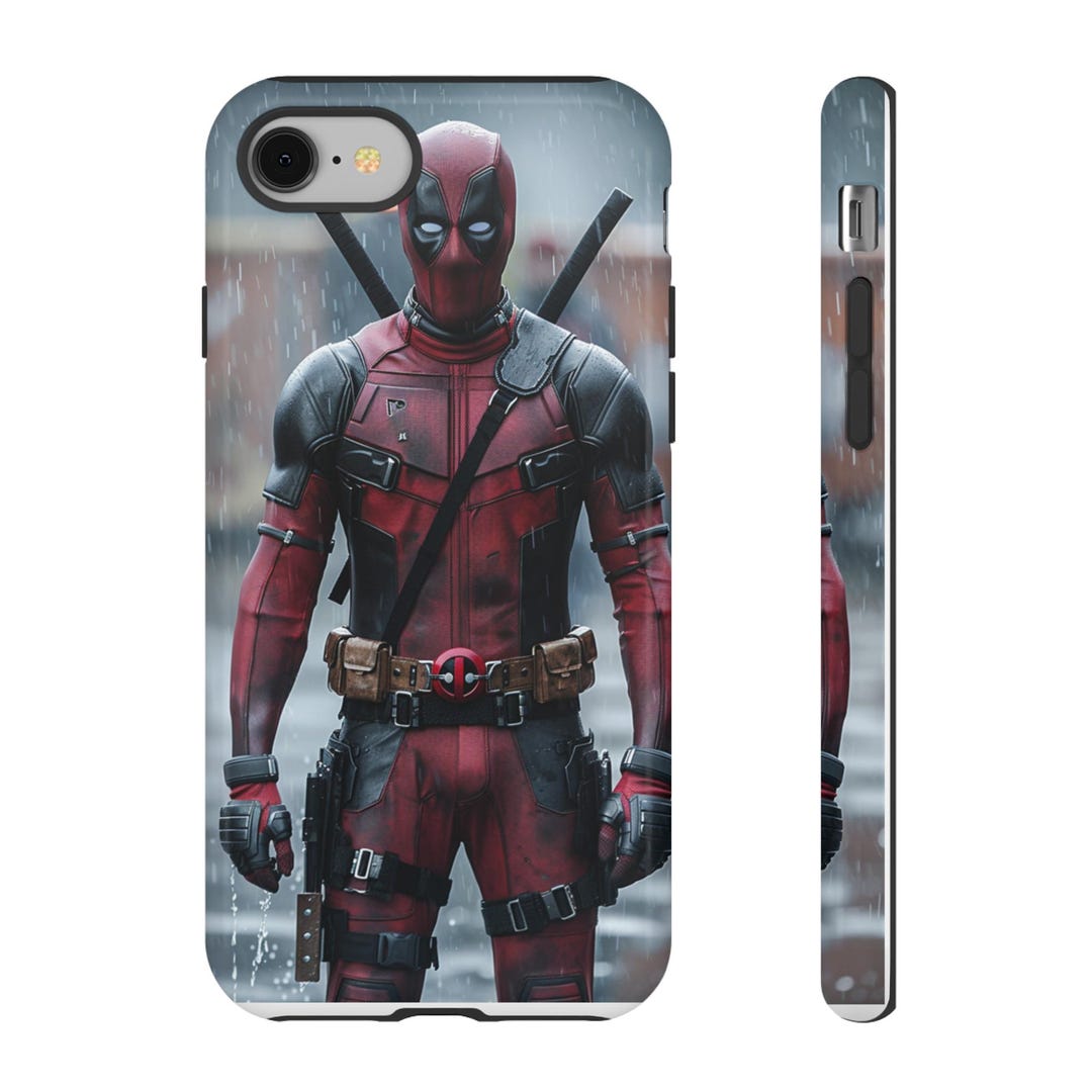 Deadpool in the Rain Marvel Custom Protective Phone Case Dual Layer ...