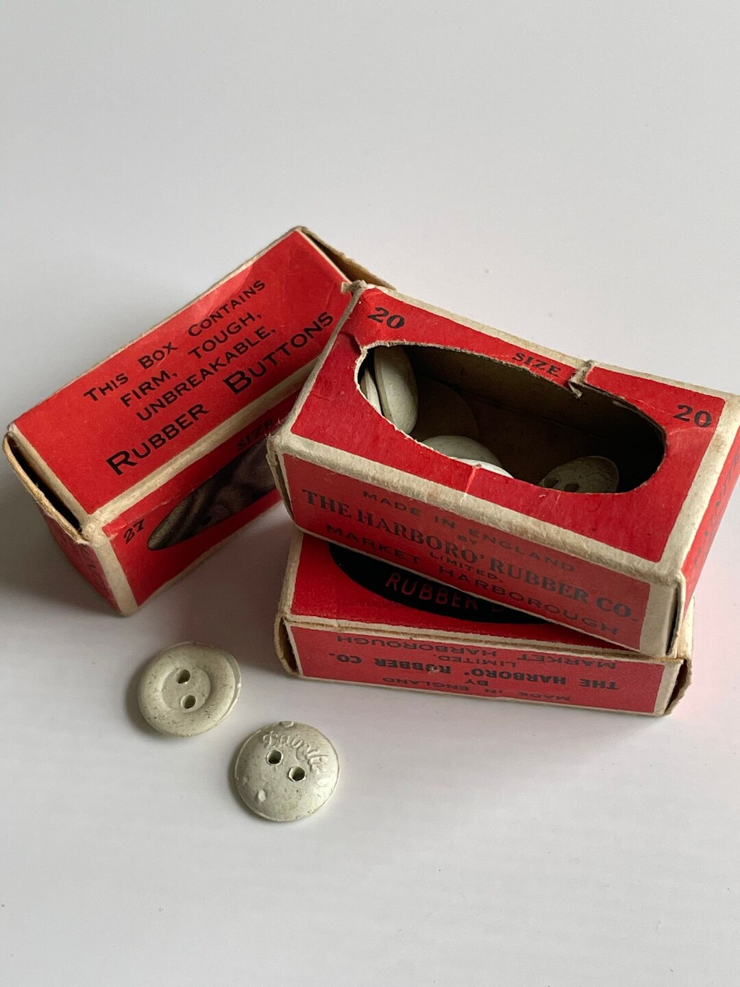 3 Boxes of Vintage Dainite Rubber Buttons - Etsy UK