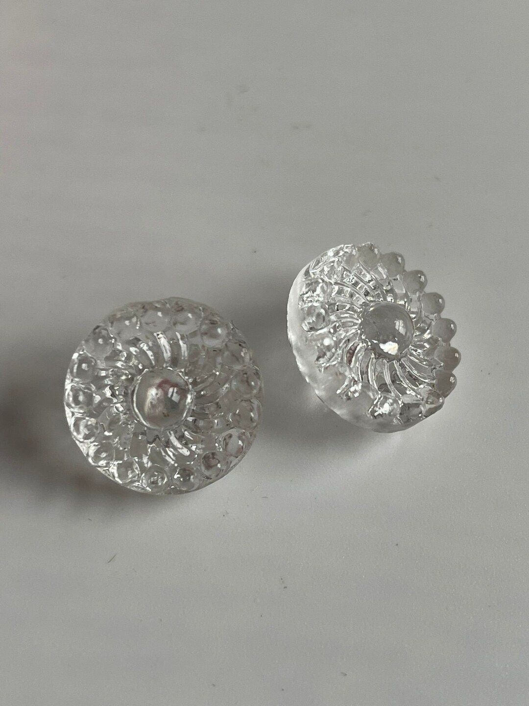 Clear Glass Vintage Bead Buttons, Set of 2, 12mm - Etsy