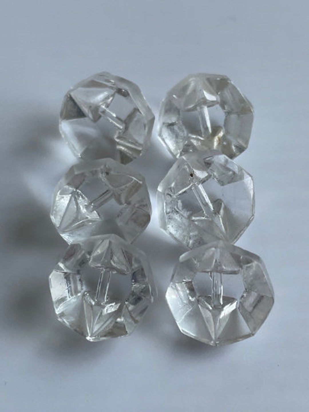 Clear Bead Diamond Shaped Buttons, Set of 6, 1cm Wide - Etsy