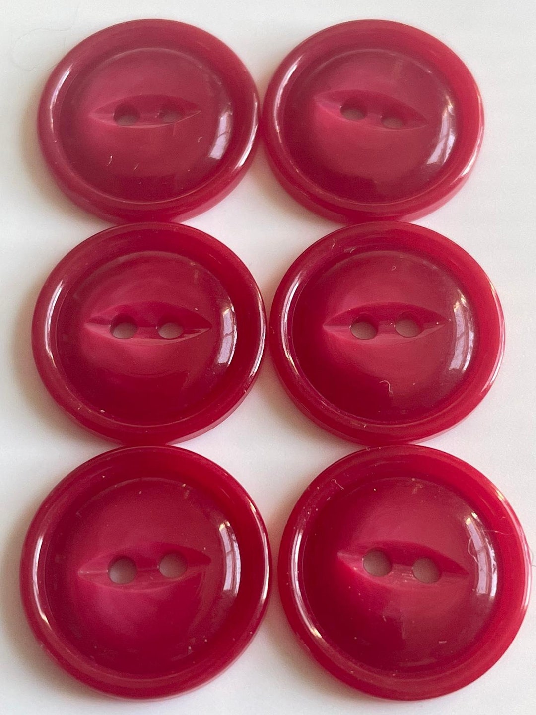Retro Red Fisheye Buttons, Set of 6, 15mm - Etsy